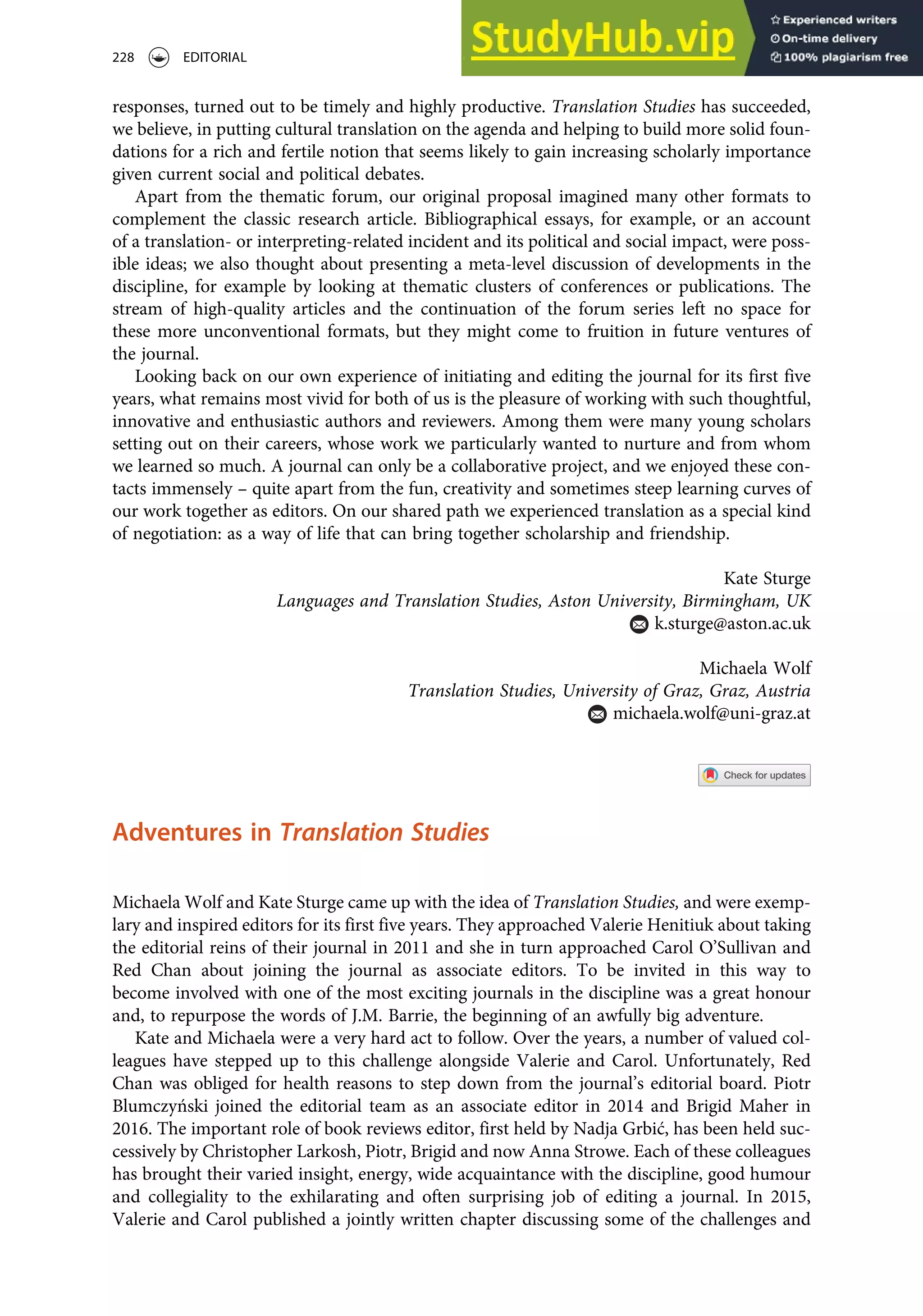 Adventures In Translation Studies | PDF