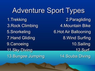 Adventure sports | PPT