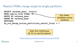 Adventures with the ClickHouse ReplacingMergeTree Engine | PDF