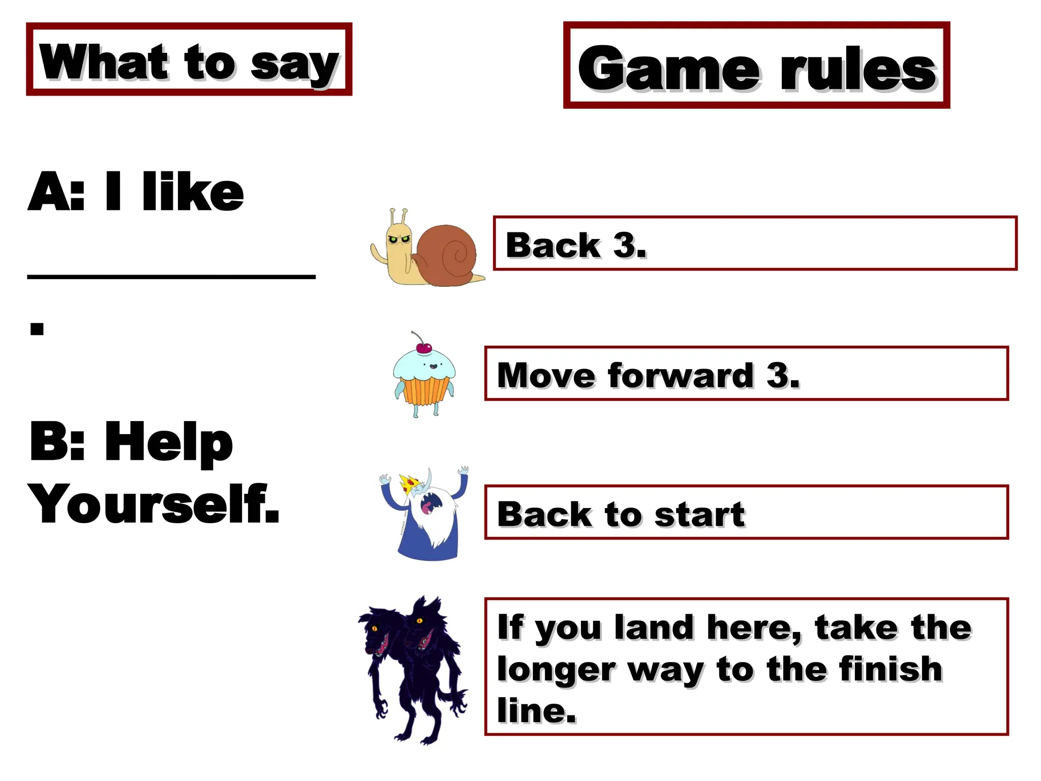 Adventure time board game help yourself.ppt