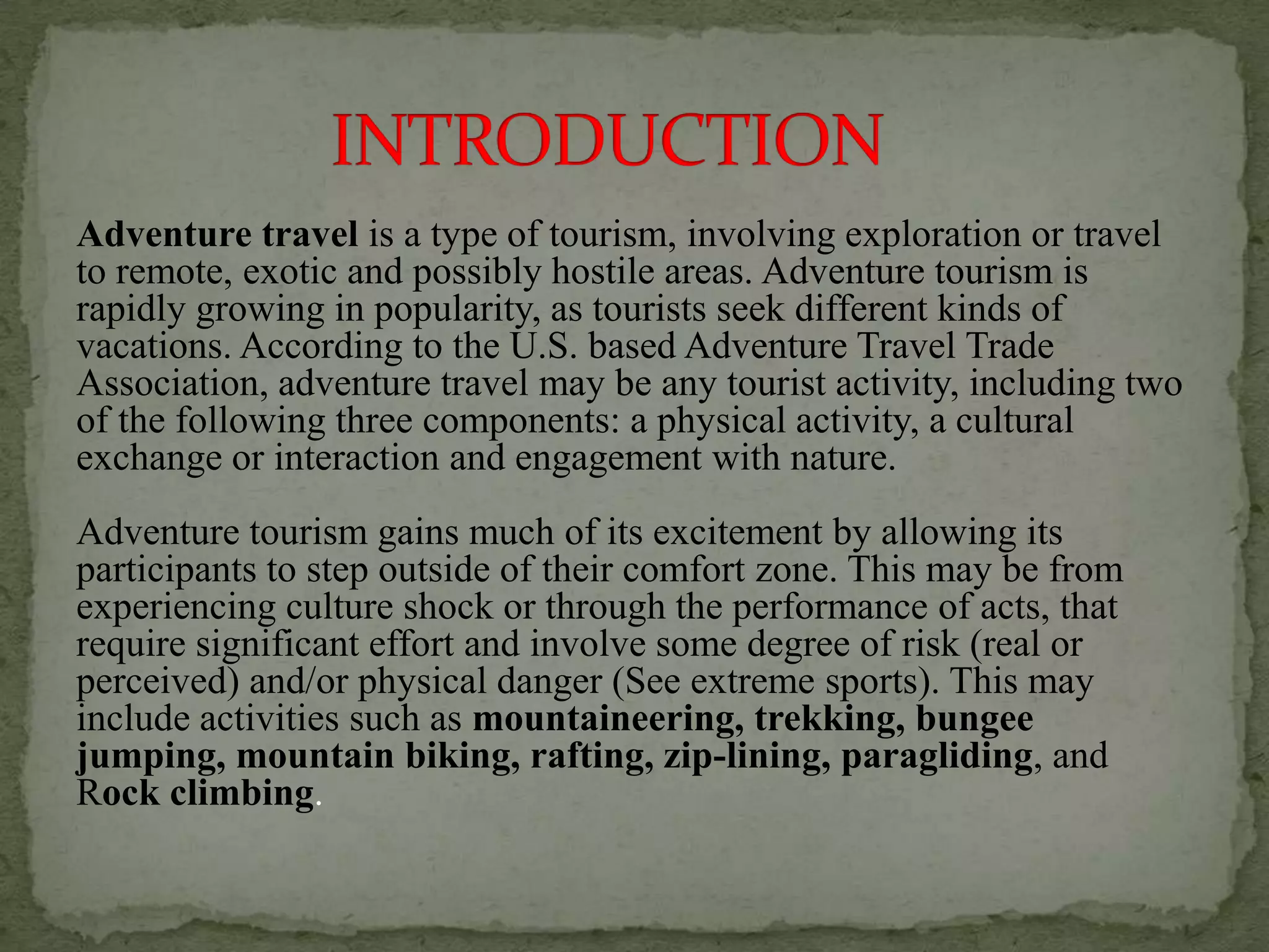 Adventure tourism | PPTX