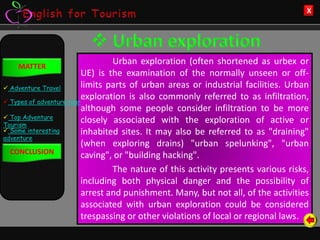 Adventure tourism | PPT