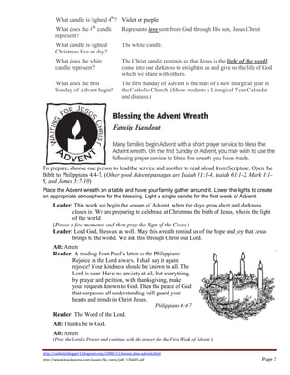 Advent wreath activity center for High School Students | PDF