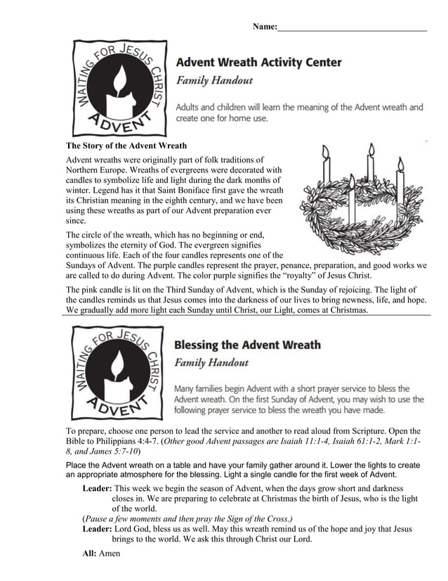 Advent wreath activity center | PDF