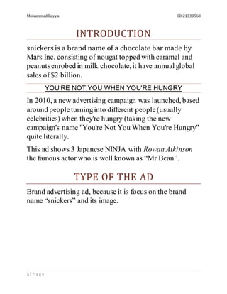 Advertising project Analysis | DOCX