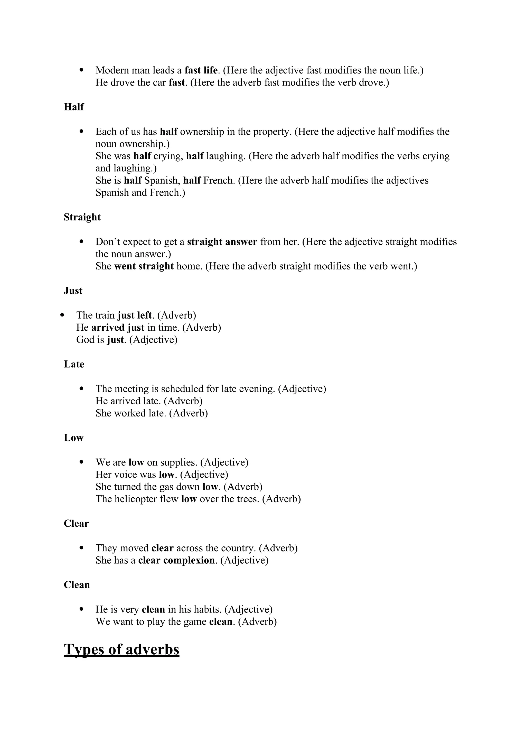 ADVERB Adverbs are words that modify a verb. (Add + verbs). | DOCX
