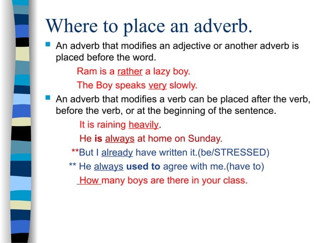 Parts of Speech English Language Adverb.ppt | Free Download