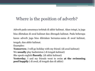 Part of Speech- Materi about Adverbs of time | PPTX