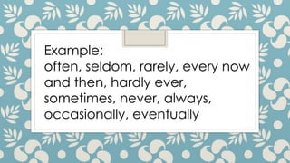 parts of speech adverb.pptx for elementary and high school students | PPTX