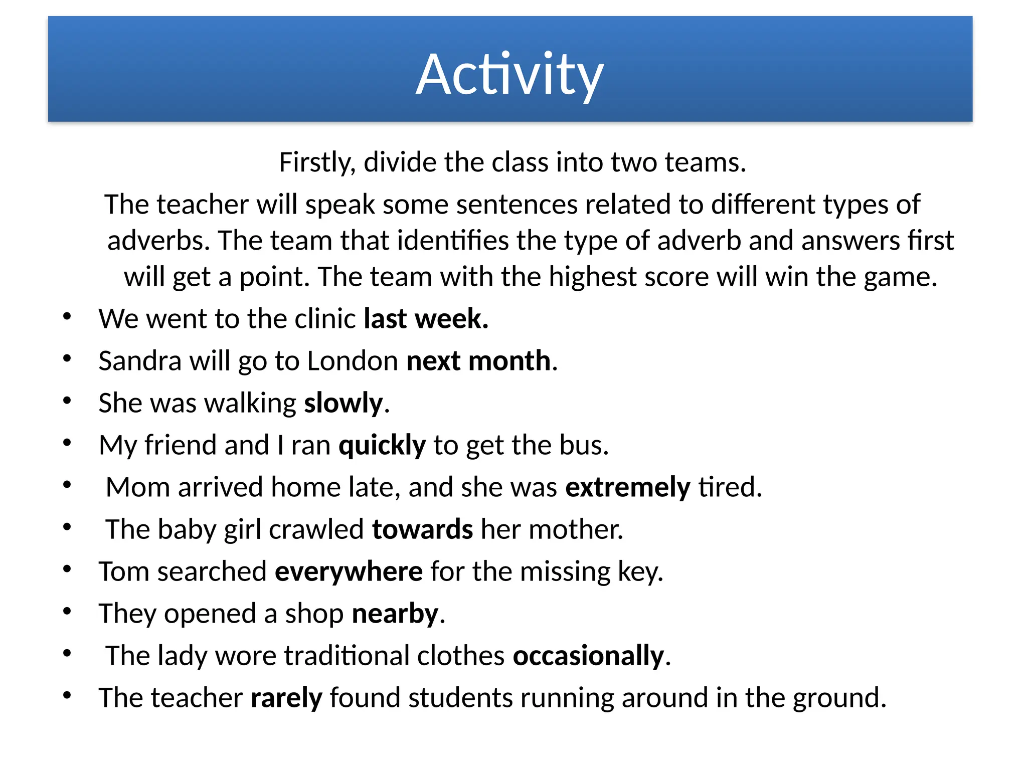 Grammar lesson on Adverb and Its types ( including exercise) | PPT