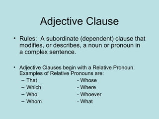 Adverb adjective clauses | PPT