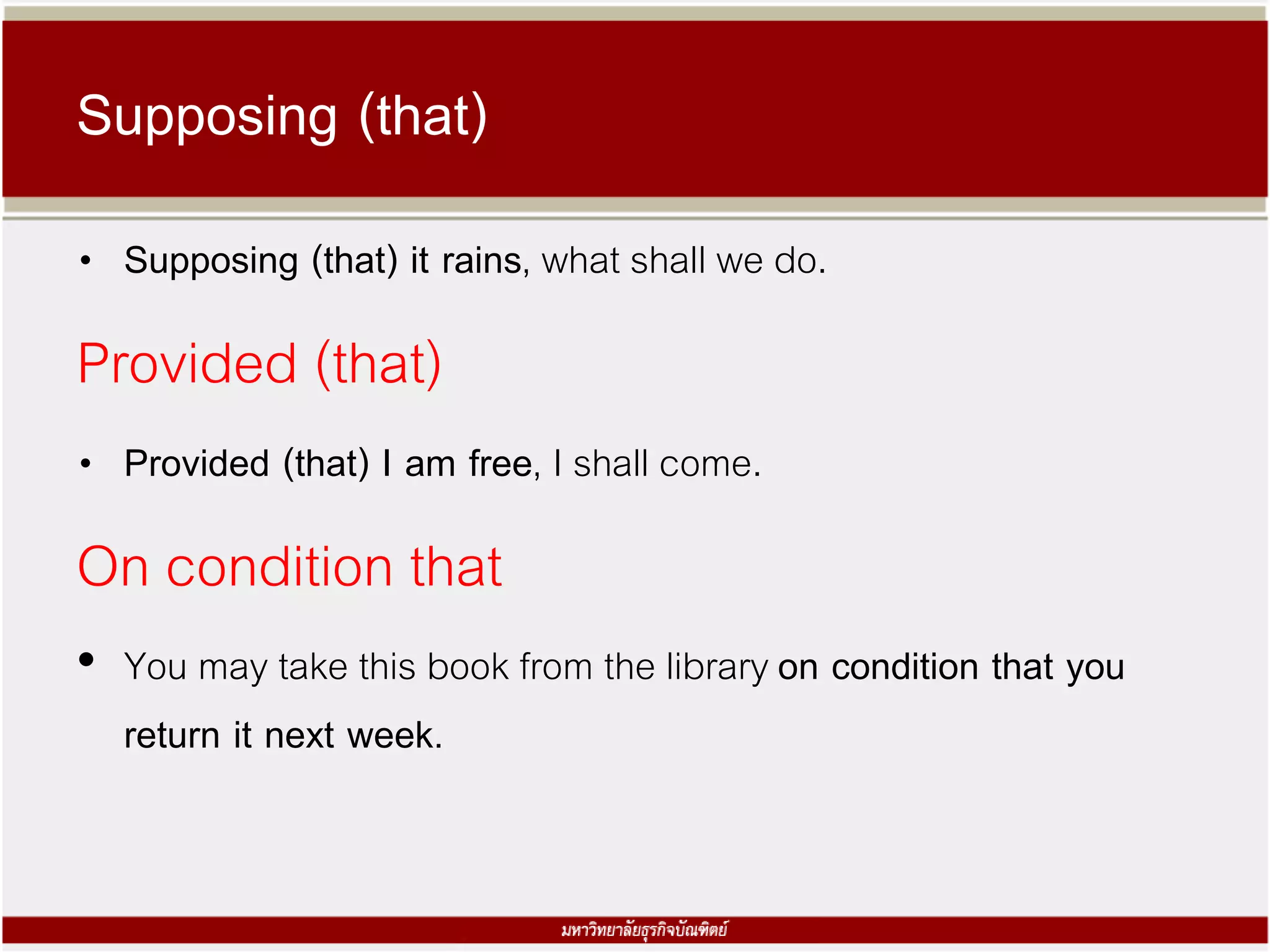 Adverb clauses condition | PPTX