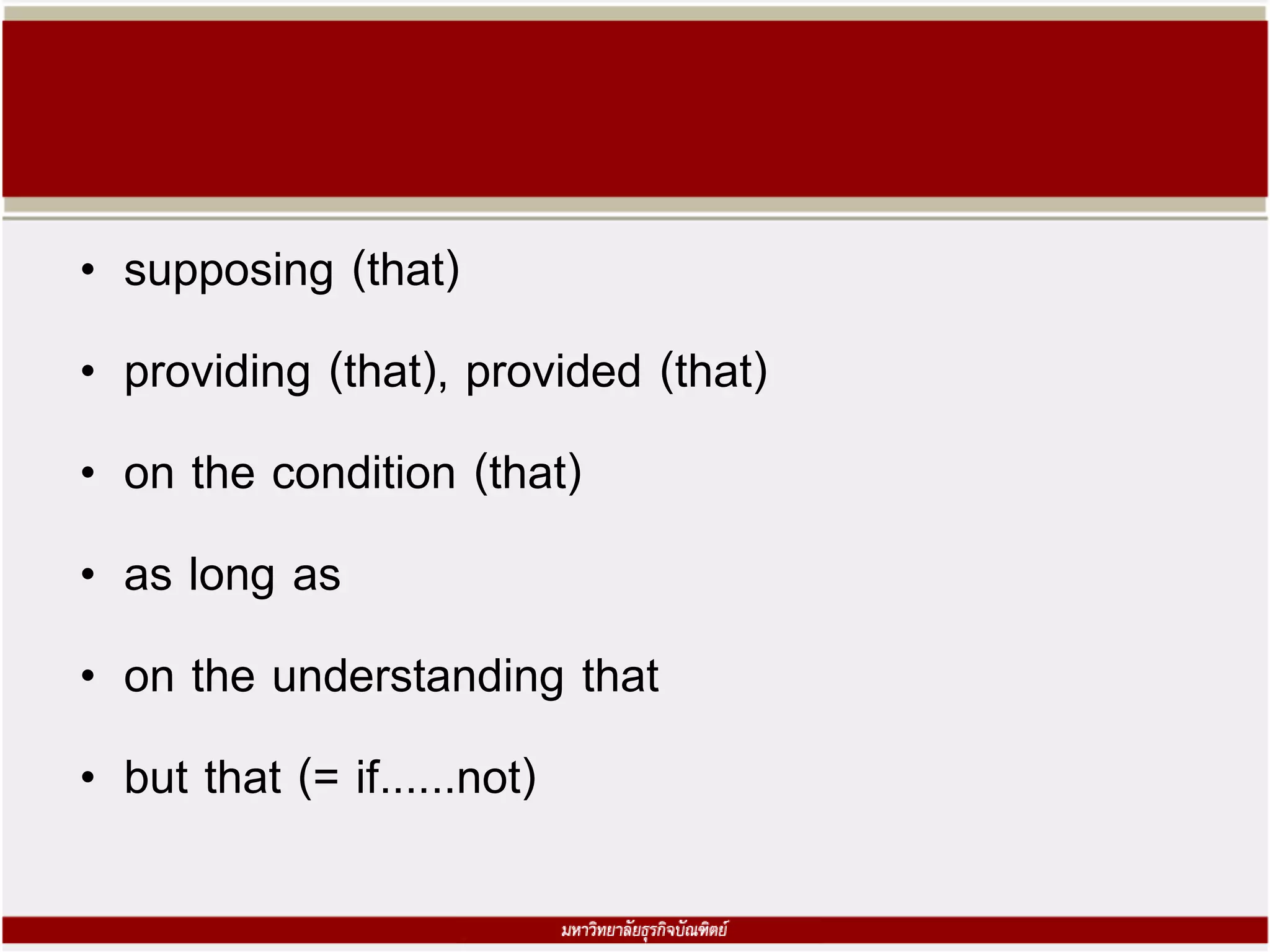 Adverb clauses condition | PPTX