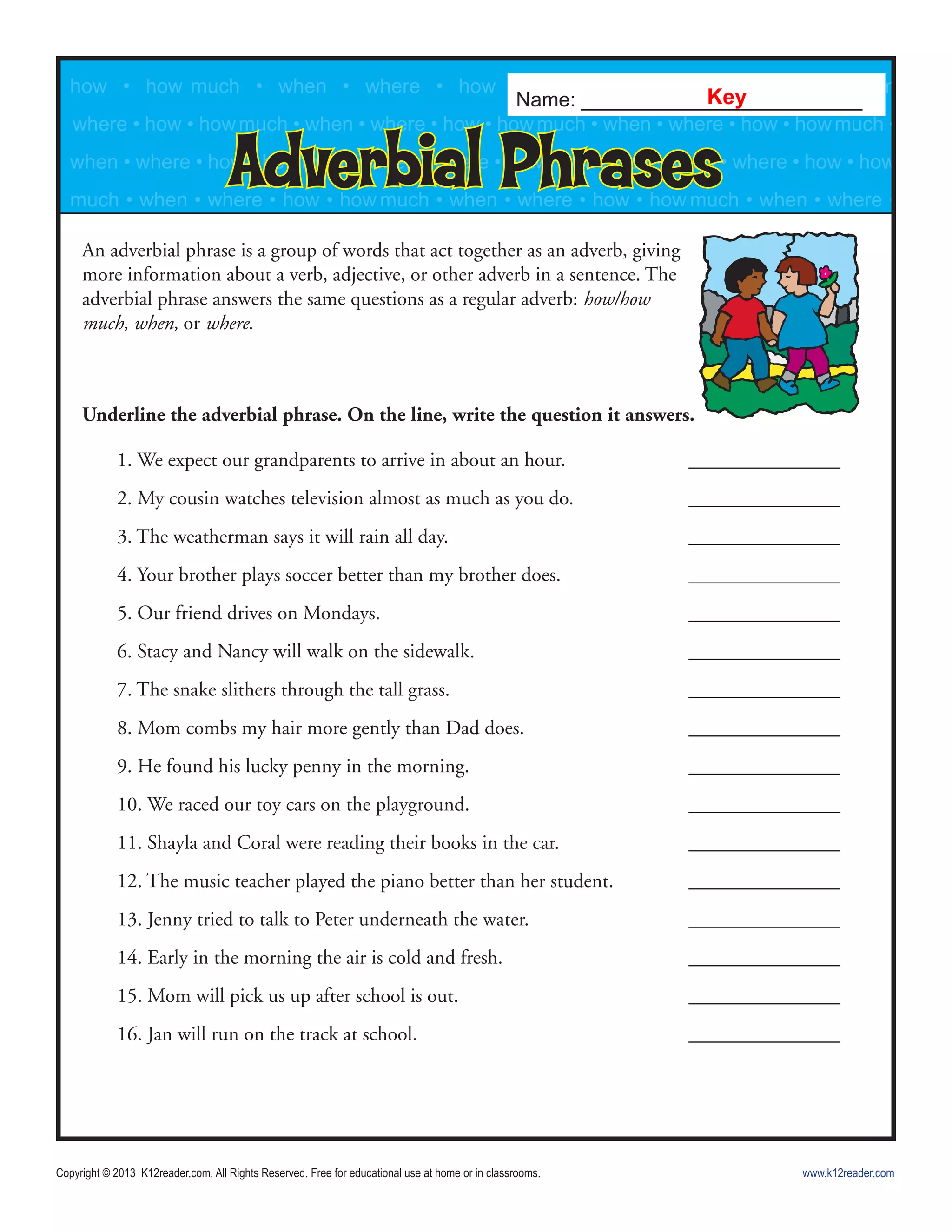 Adverb11 adverbial phrases | PDF