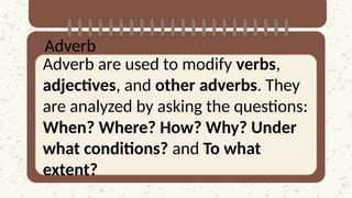 Adverbs as a Modifying Word for Verb, Adjective and another Adverb 2025 ...