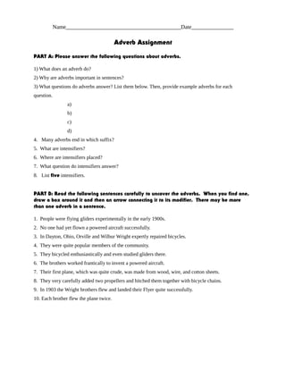 Adverb assignment | DOC