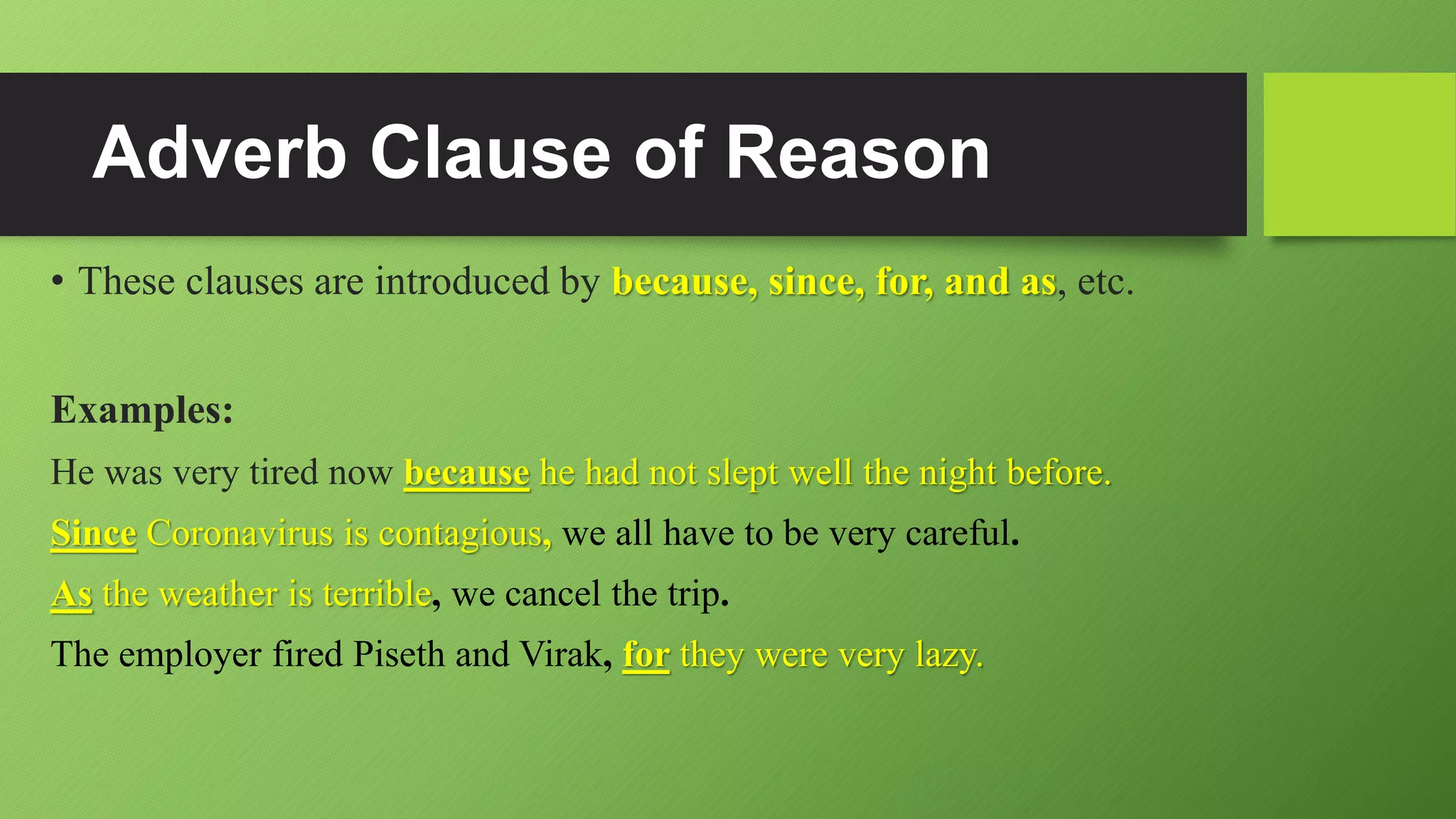 8 Types of Adverb clause | PPTX