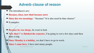 A short summary of adverb clauses in englisg | PPTX