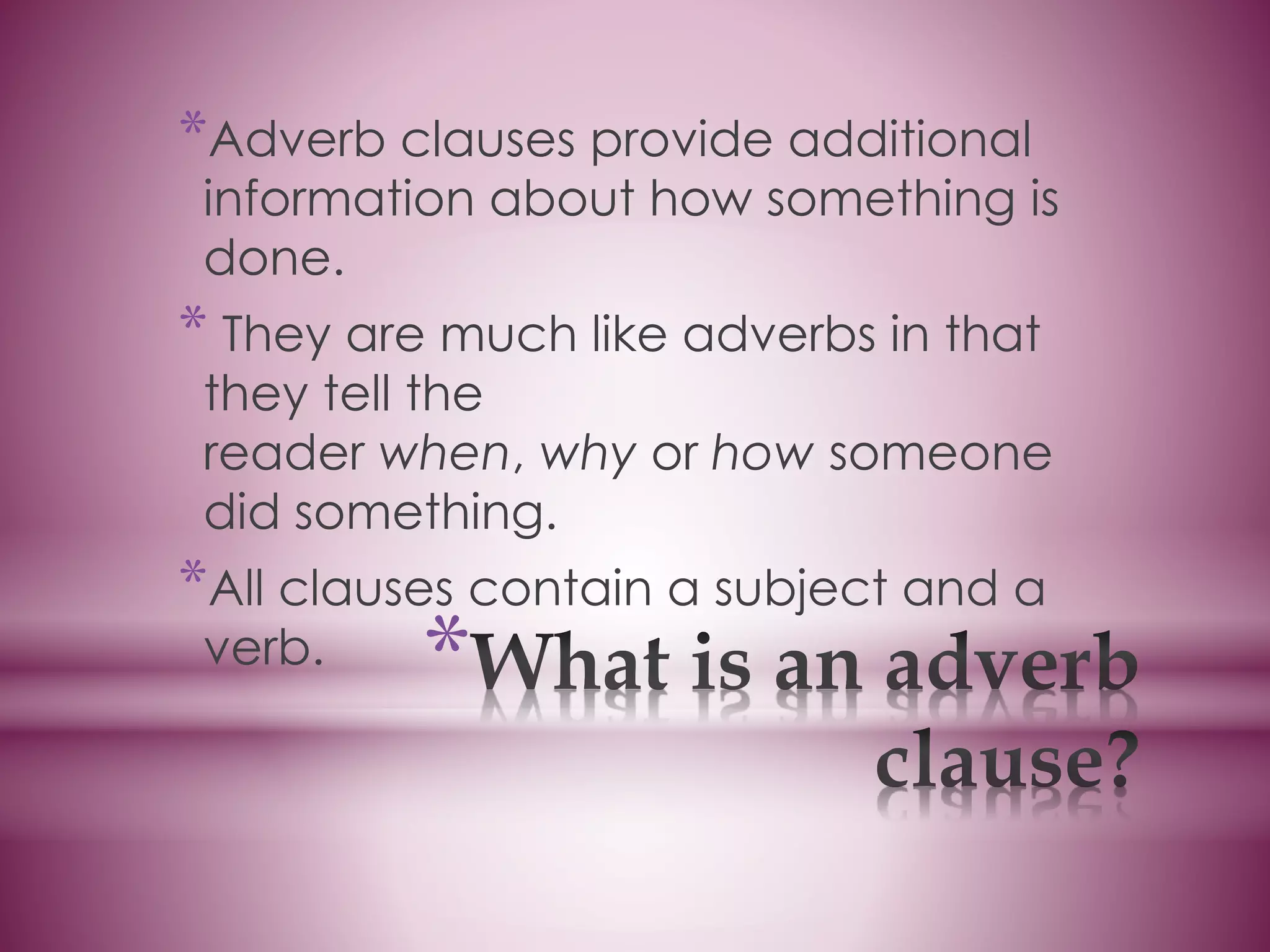 Adverb Clauses of Time | PPTX