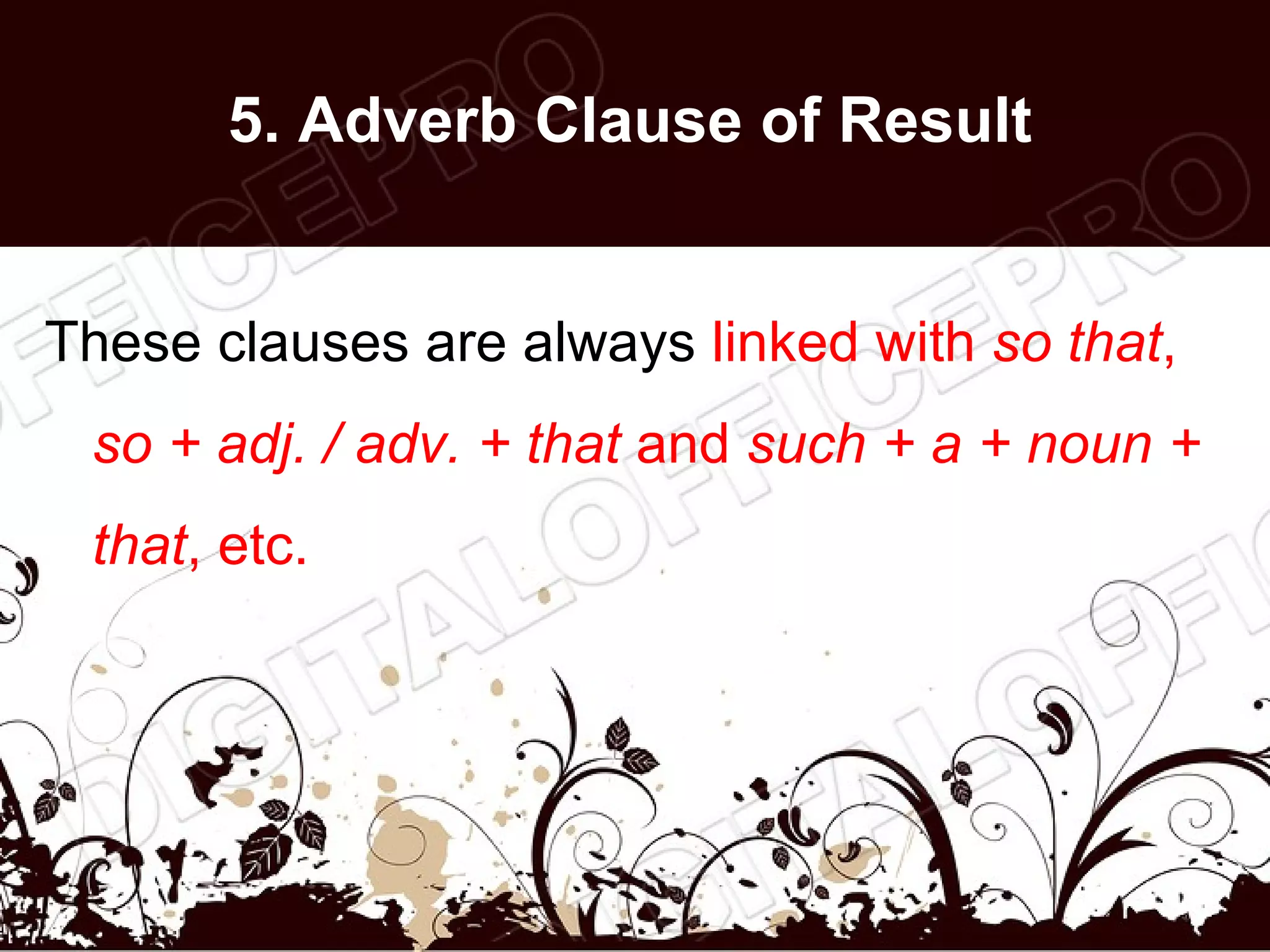 Adverb clauses powerpoint (ms standard 4c4) | PPT