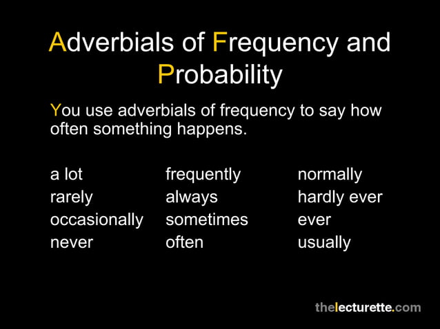 Adverbials of Frequency and Probability | PPT
