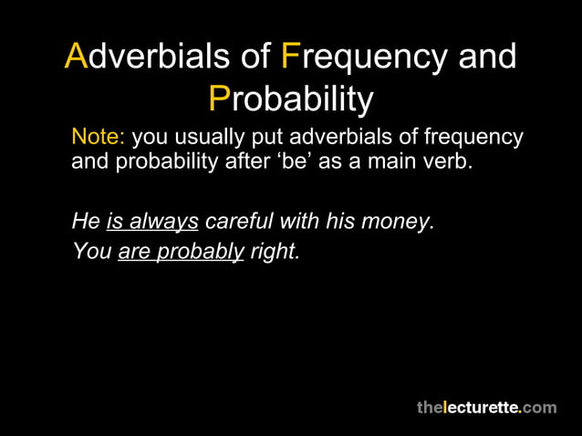 Adverbials of Frequency and Probability | PPT