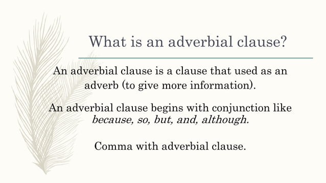 Adverbial clause | PPT | Free Download