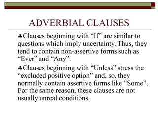 ADVERBIAL CLAUSES WITH EXERCISES AND EXAMPLES | PPT