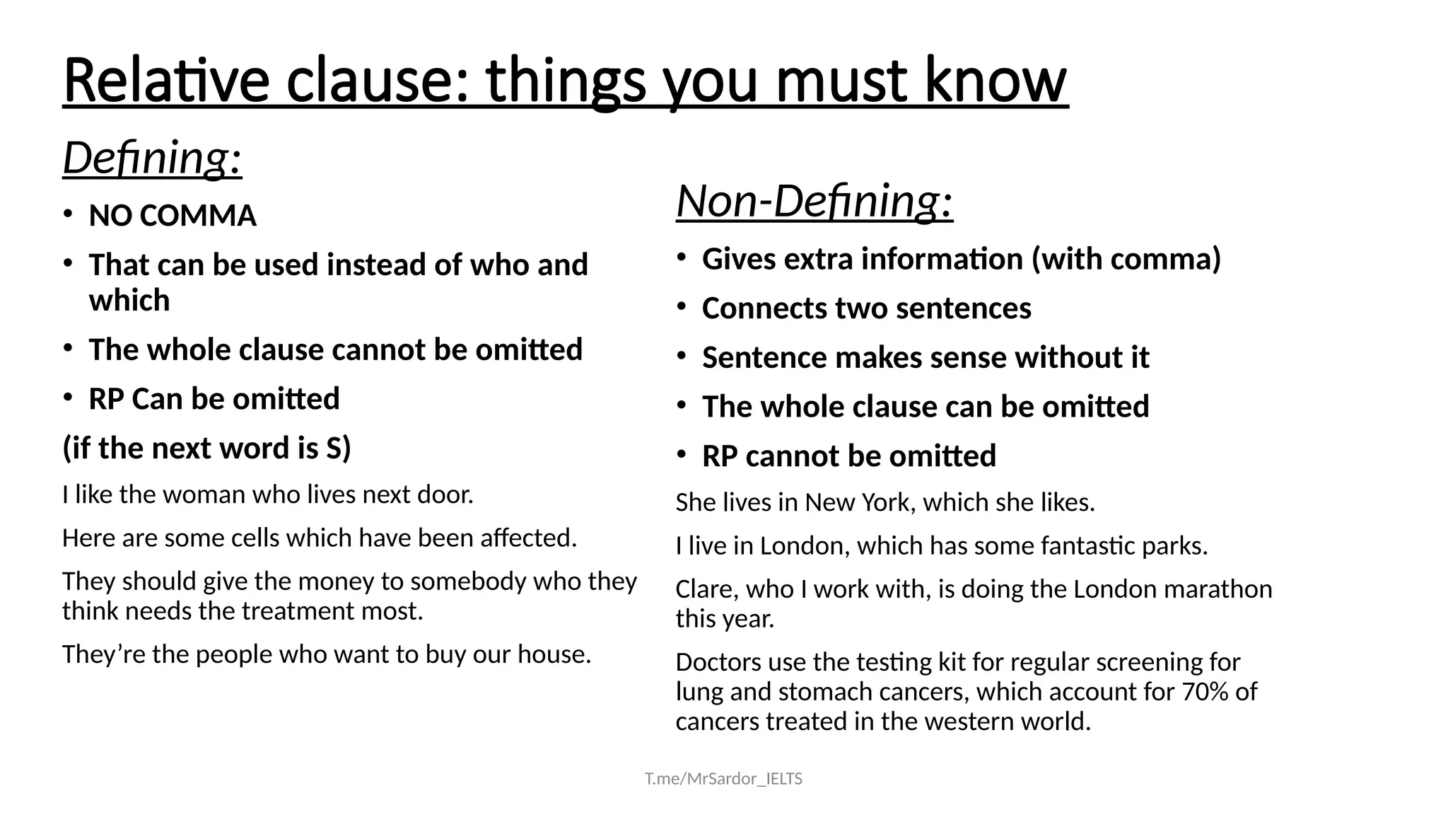 Adverbial and relative clauses. IELTS grammar | PPT