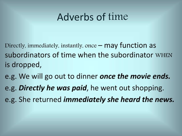 Adverbial clauses; adverbial clauses of time | PPTX