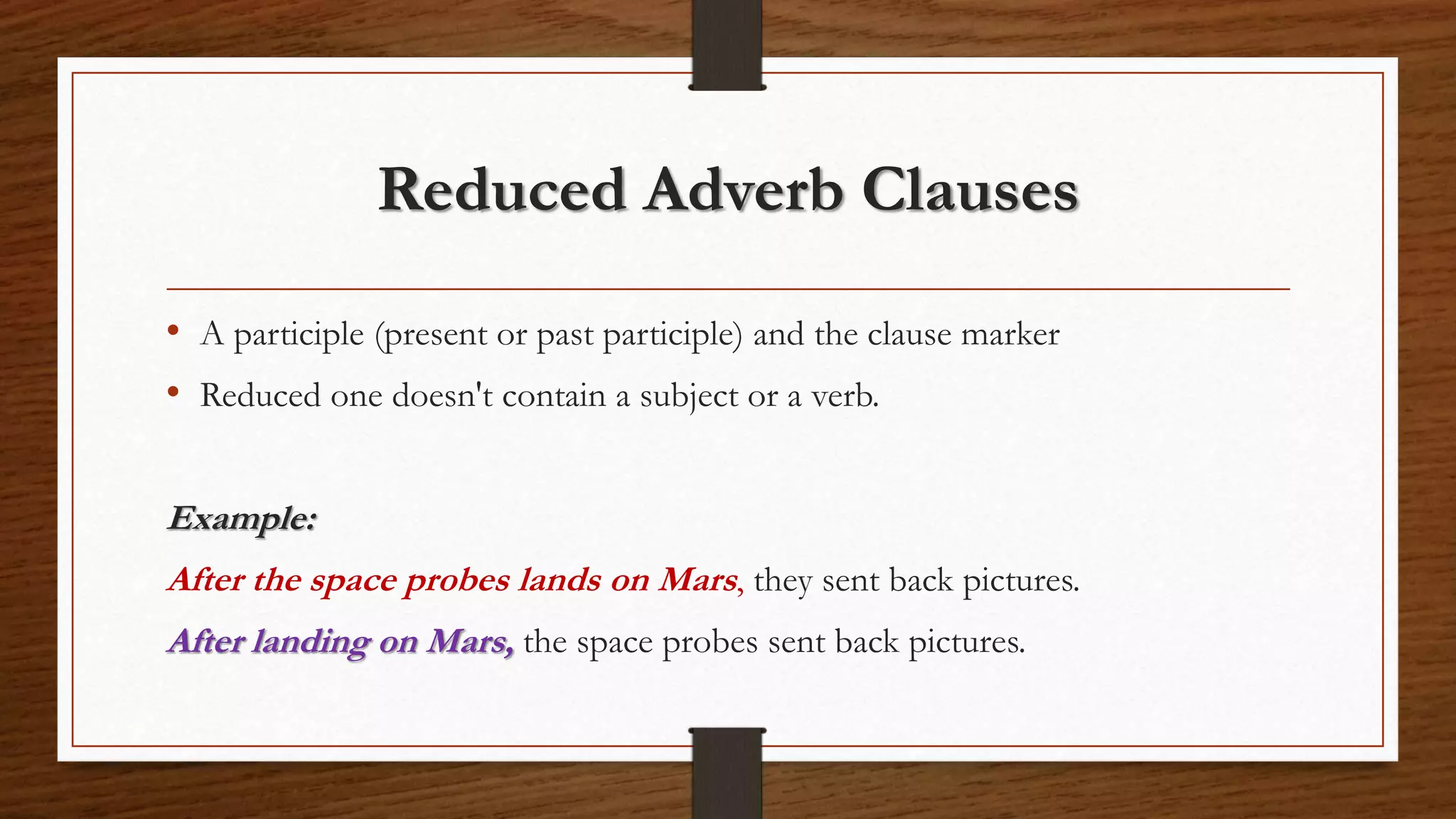 Adverbial Clauses | PPT