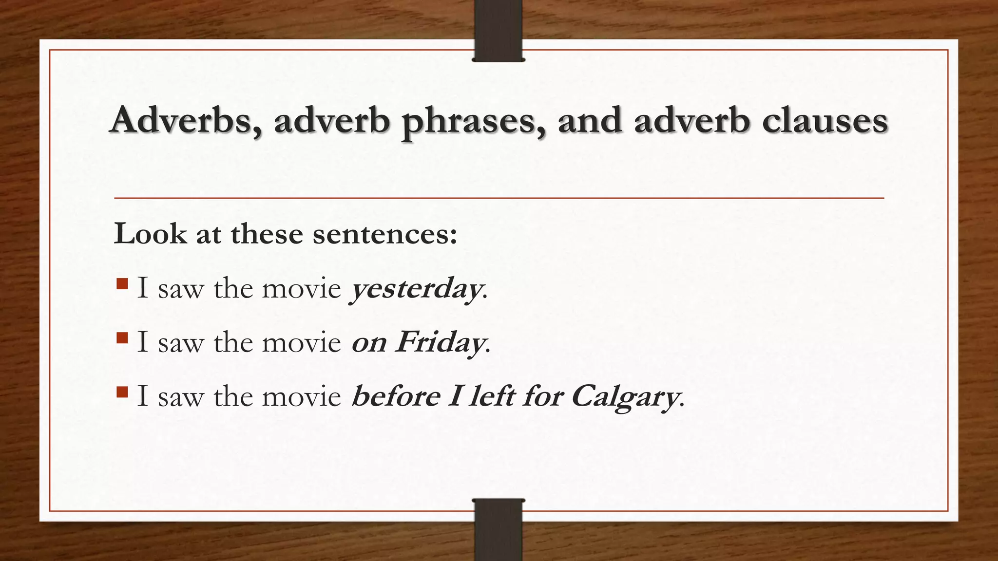 Adverbial Clauses | PPT