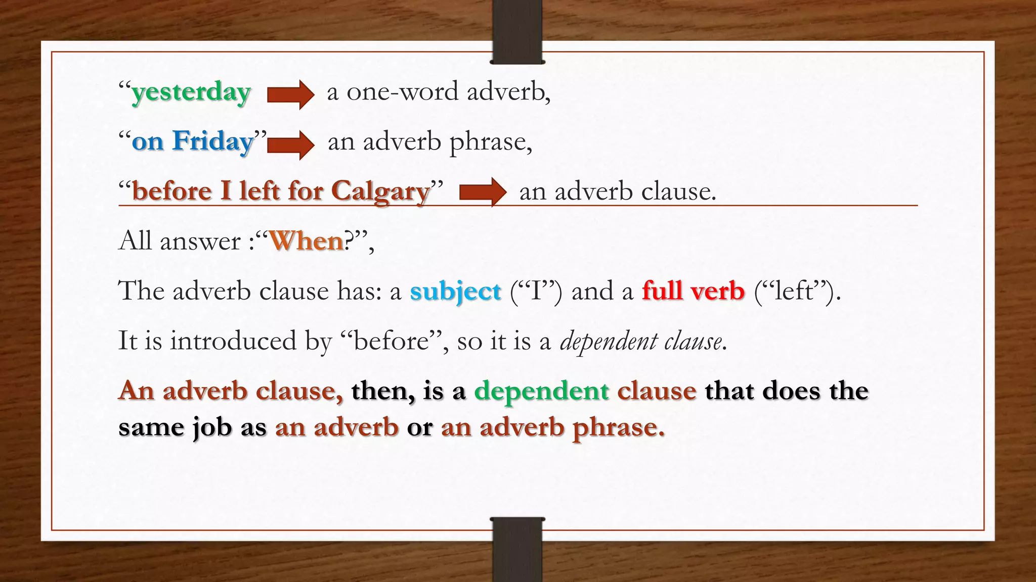 Adverbial Clauses | PPSX