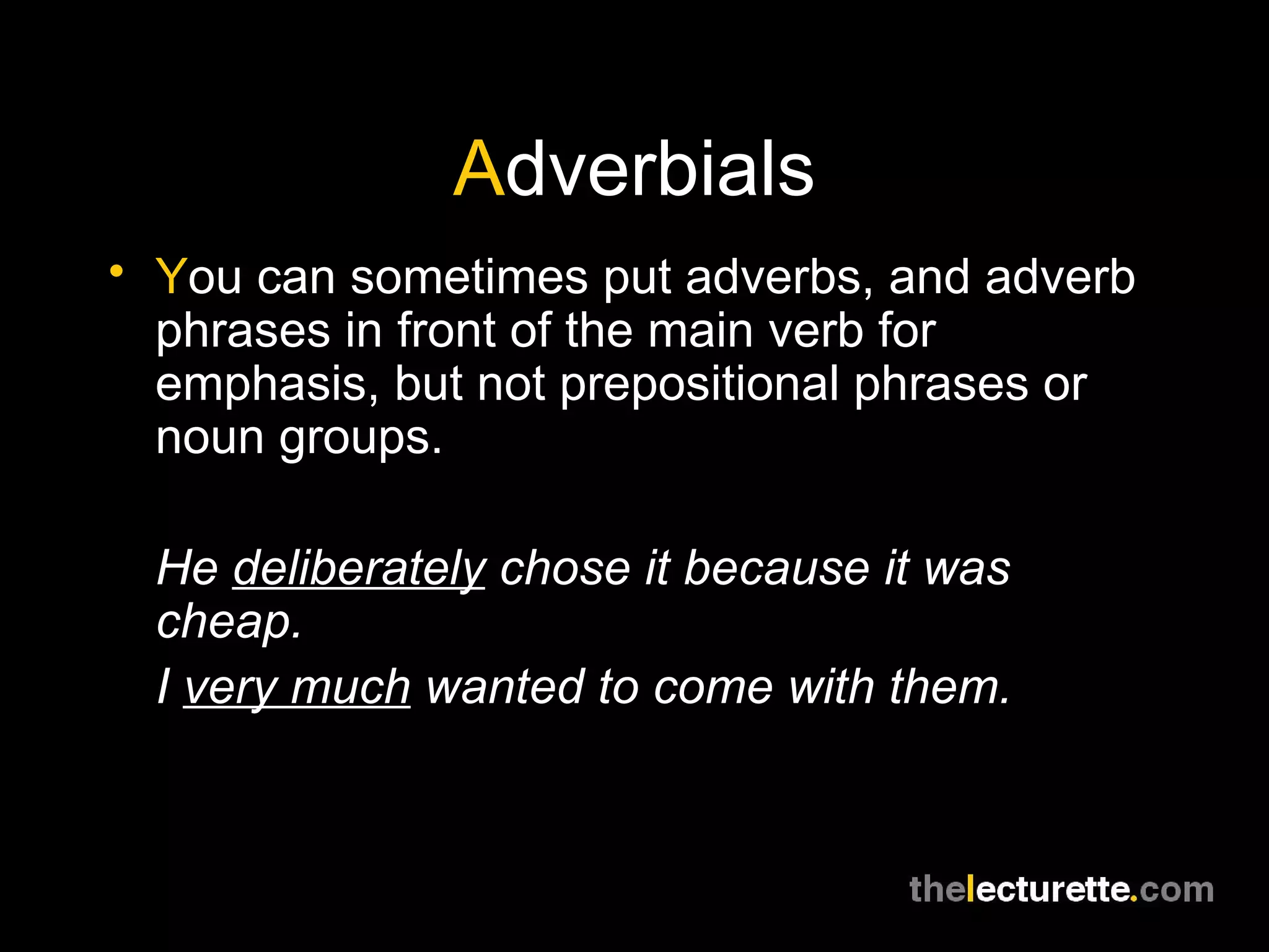 Adverbials | PPT