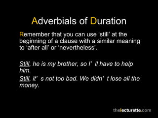 Adverbials of Duration | PPT