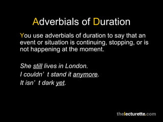 Adverbials of Duration | PPT