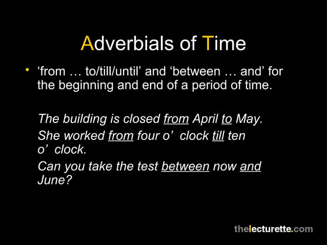 Adverbials of Time | PPT