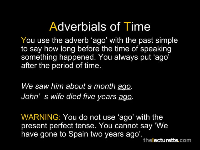 Adverbials of Time | PPT