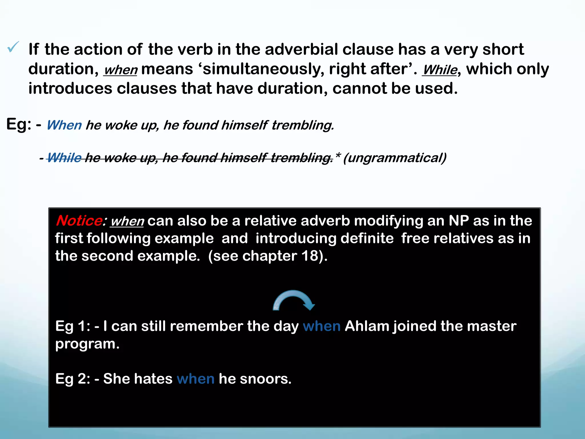 Adverbial subordinate clauses | PPT