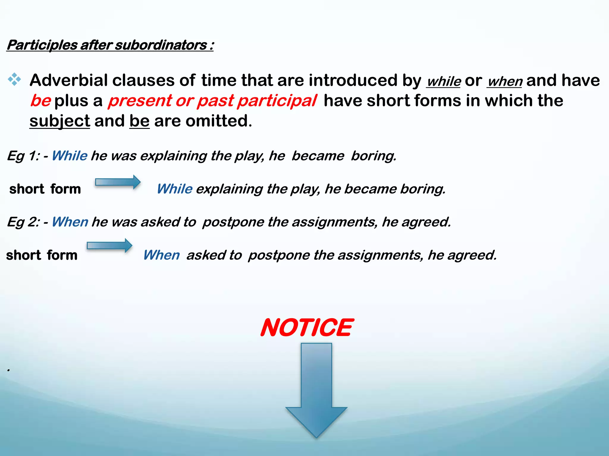 Adverbial subordinate clauses | PPT