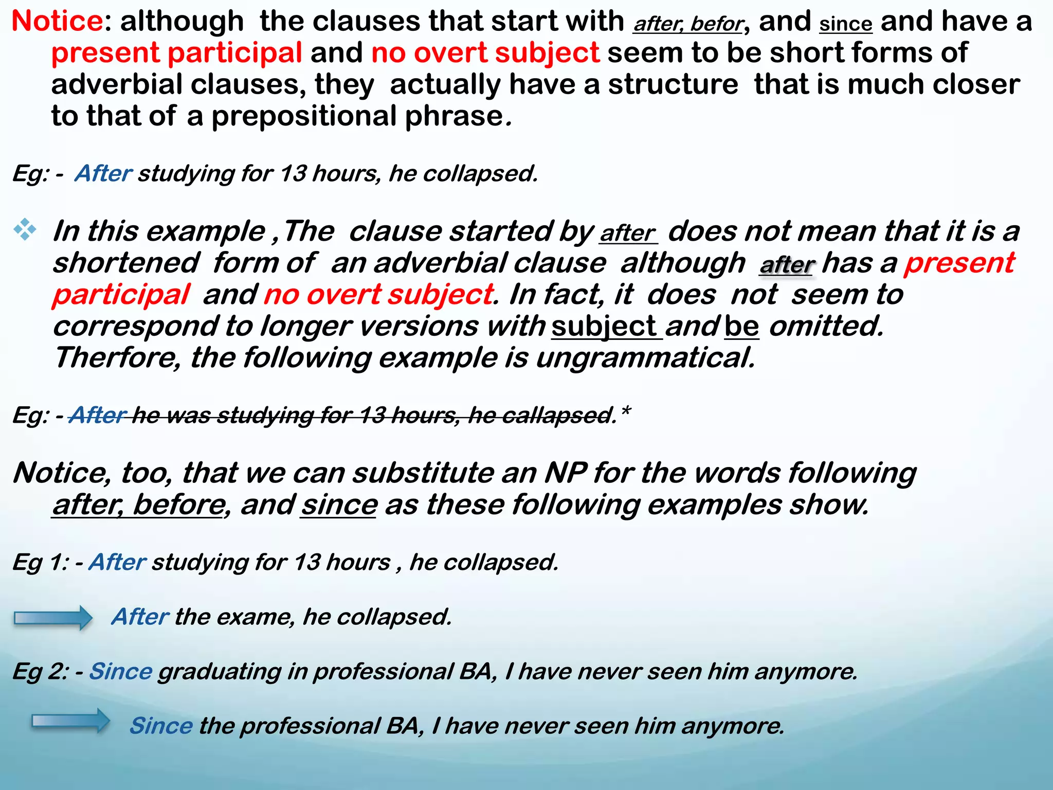 Adverbial subordinate clauses | PPT