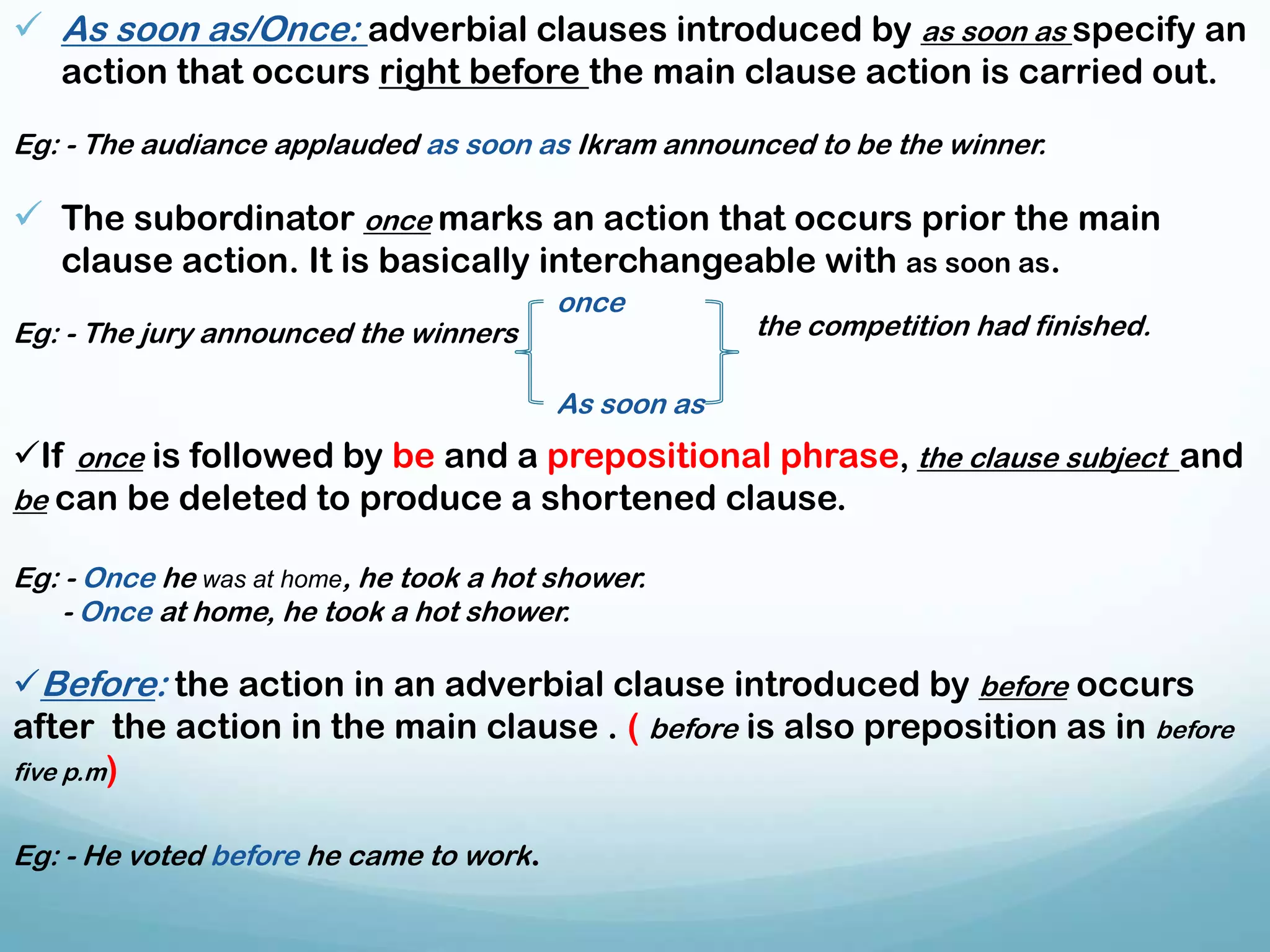 Adverbial subordinate clauses | PPT