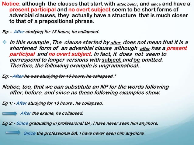 Adverbial subordinate clauses | PPT