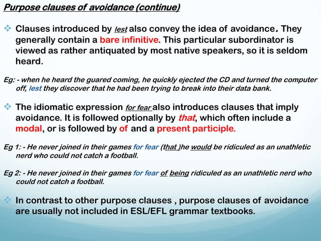 Adverbial subordinate clauses | PPT