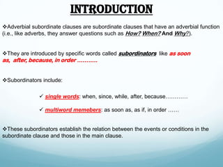 Adverbial subordinate clauses | PPT