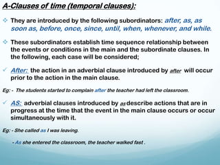 Adverbial subordinate clauses | PPT