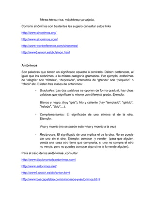Adverbios sinónimos y antónimos | PDF