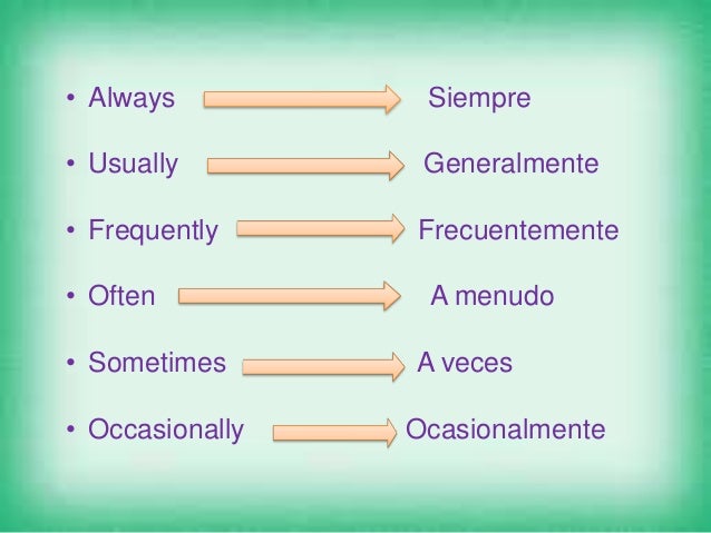 Adverbios de frecuencia