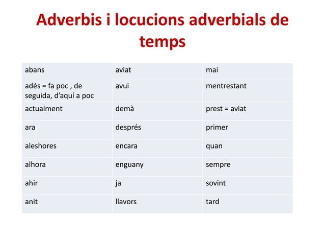 Adverbis i locucions adverbials | PPTX