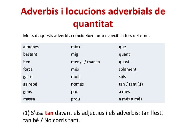 Adverbis i locucions adverbials | PPTX